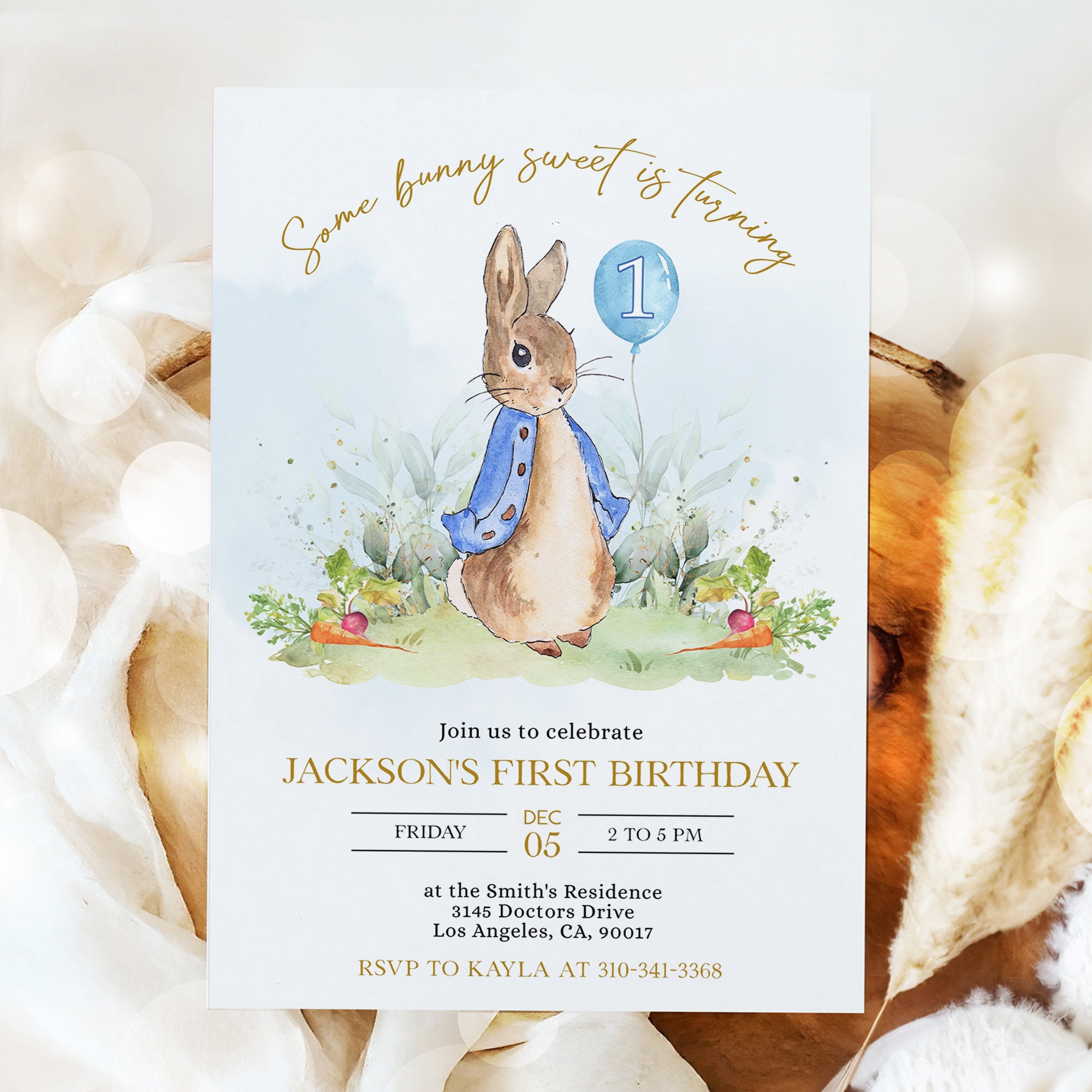 Peter Rabbit Birthday Invitation PETER Authorized RABBIT Birthday Card