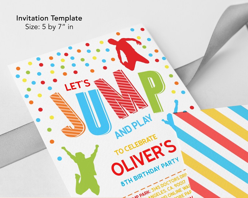 Jump Invitation Editable Jump Birthday Invite Trampoline - Etsy