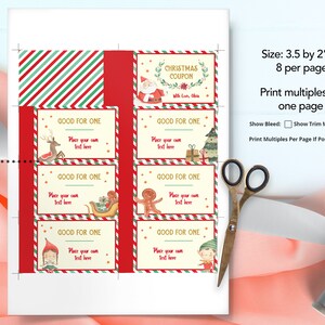 Editable Christmas Coupon Book Card and Envelope Template, Christmas ...