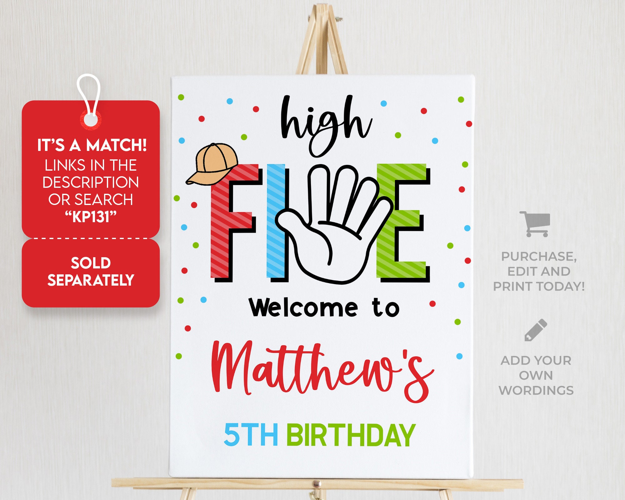 EDITABLE High Five Birthday Thank You for Coming Gift Tag - Etsy Canada