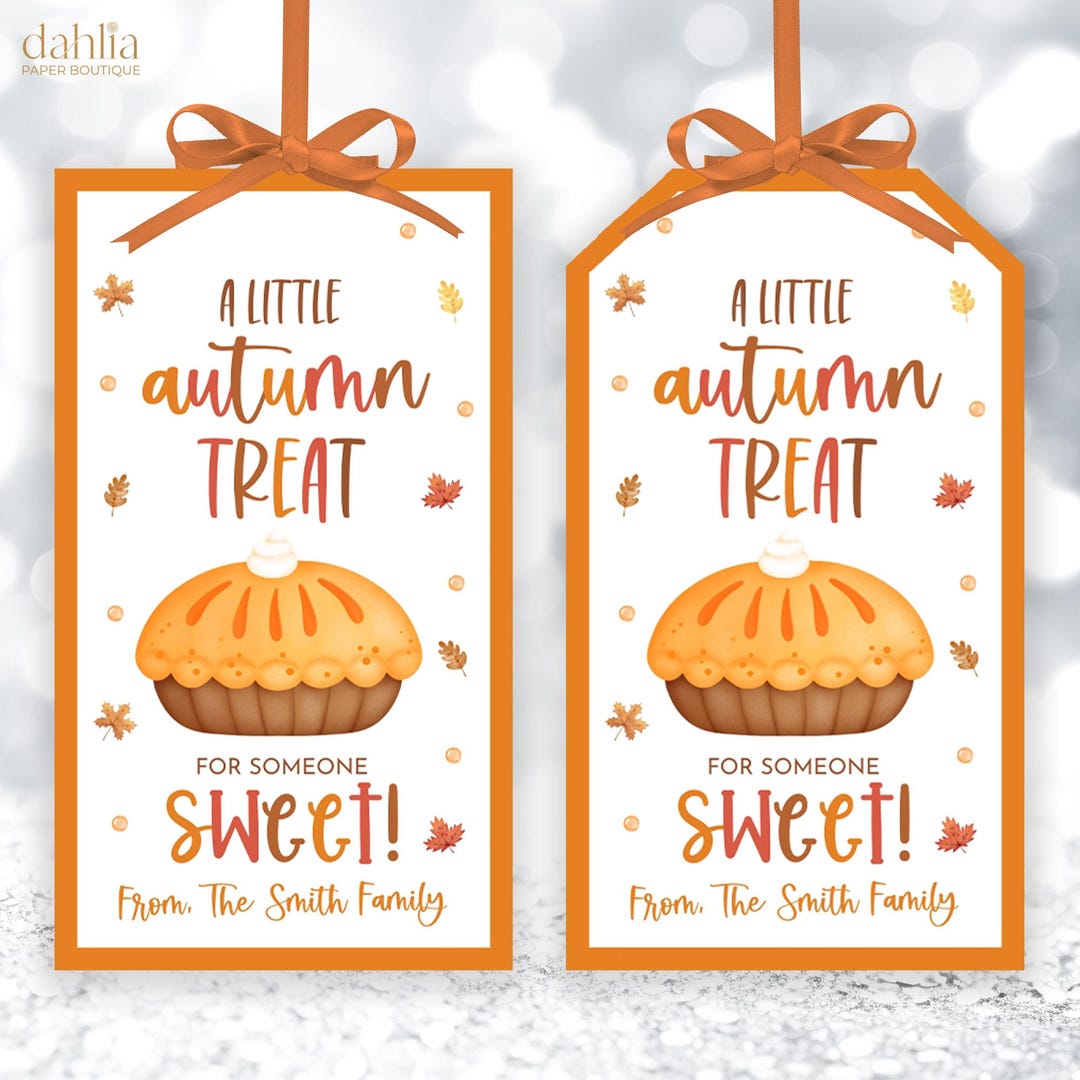 Editable Thanksgiving Gift Tag, Autumn Treat Party Favor, Thankful for ...