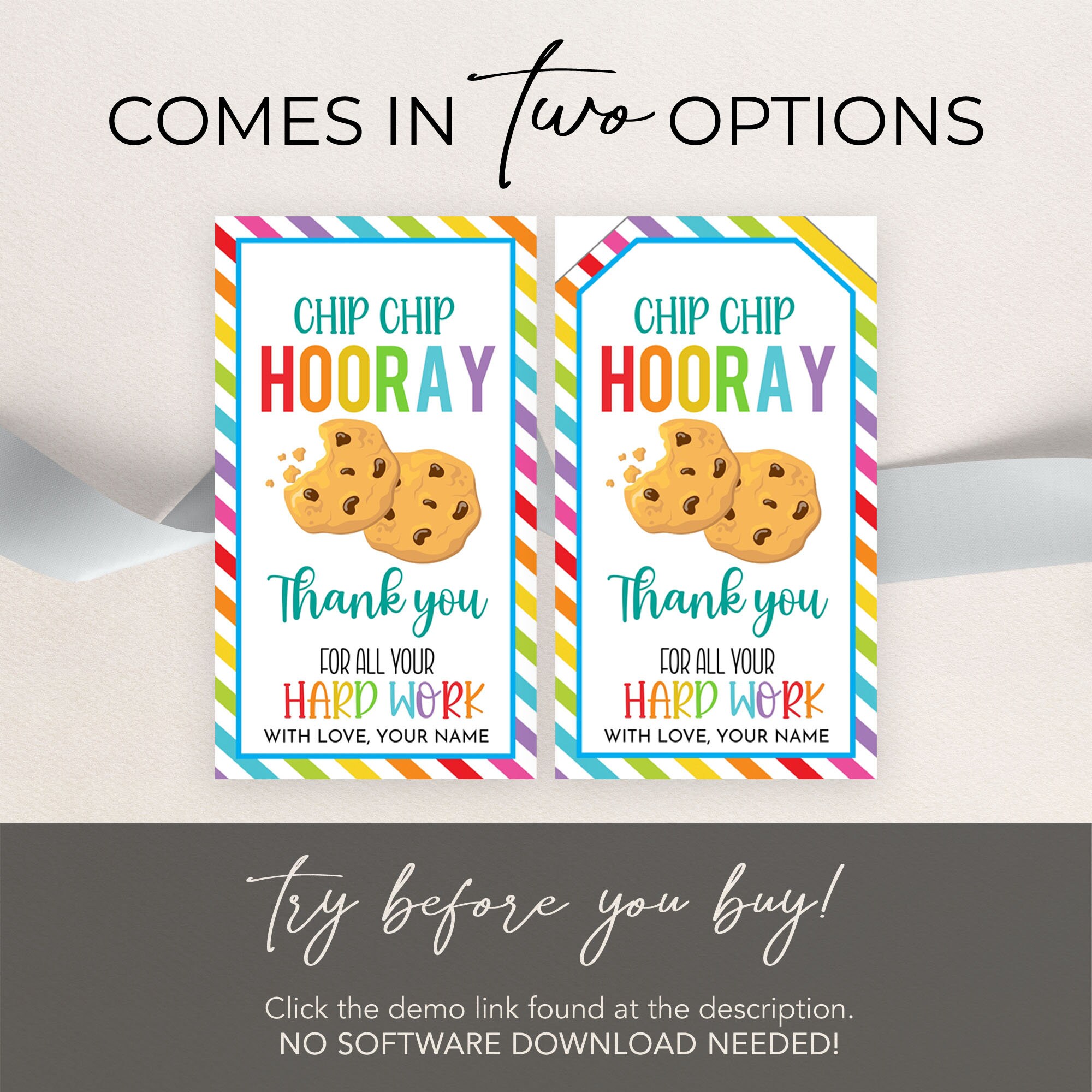 Chip Chip Hooray Favors Tag, Editable Appreciation Week Gift Tag, Thank ...