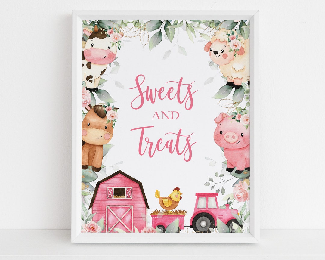 Farm Sweets and Treats Station Sign, EDITABLE Dessert Table Signage ...