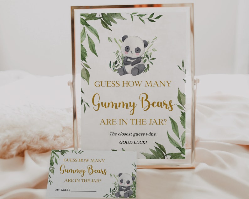 EDITABLE 80 Panda Baby Shower Games, Printable Panda Bear Baby Shower ...