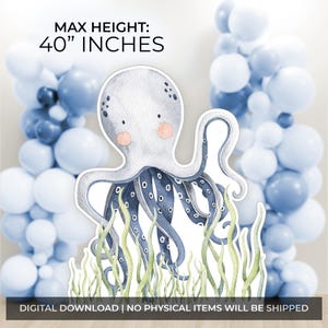 Under the Sea Big Decor Cutout, Octopus Cutout, Ocean Themed Birthday ...