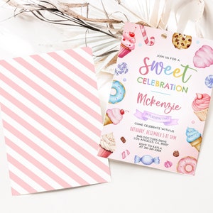 Sweet Celebration Invitation, EDITABLE Candy Land Party Invite, Sweets ...