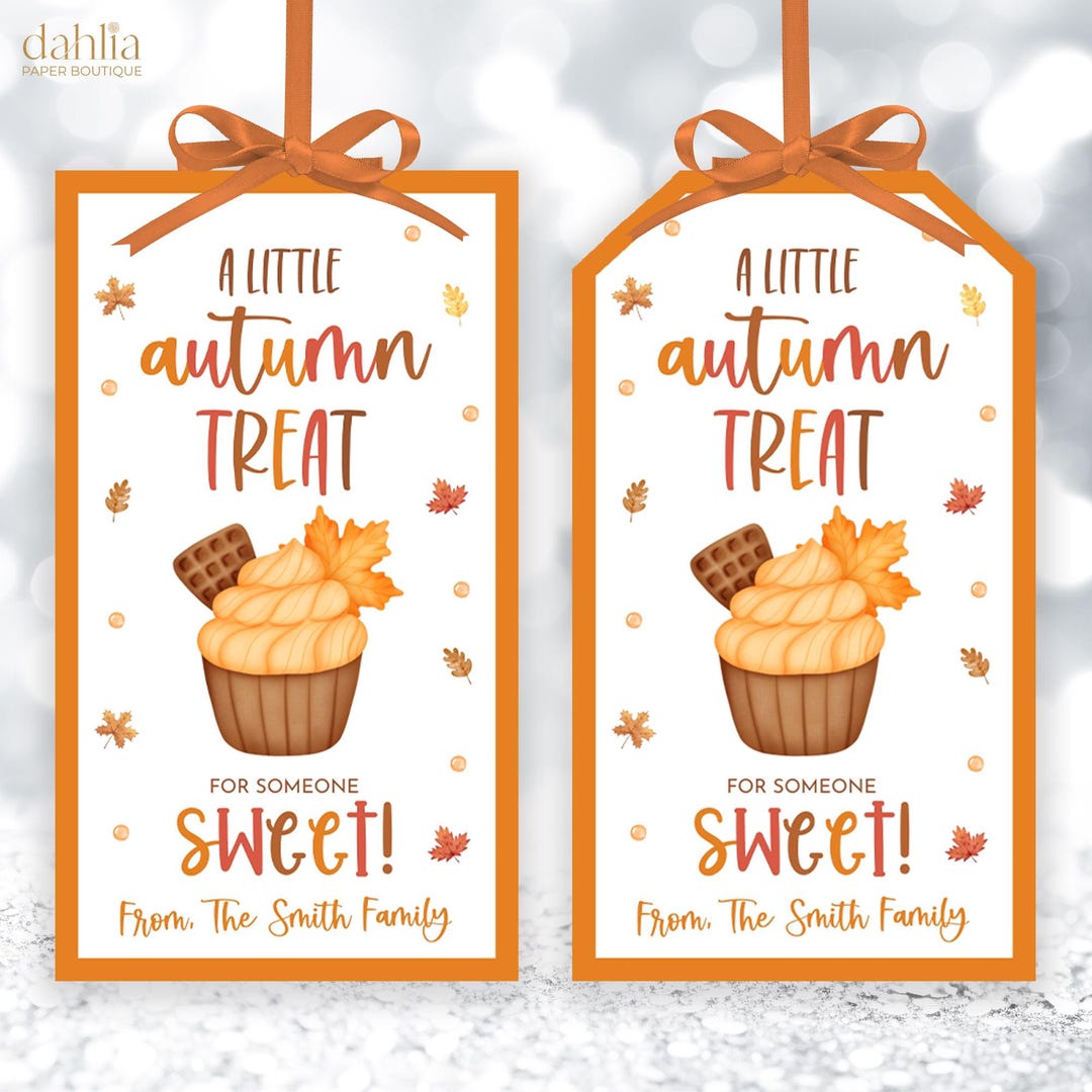 Editable Thanksgiving Gift Tag, Autumn Treat Party Favor, Thankful for ...
