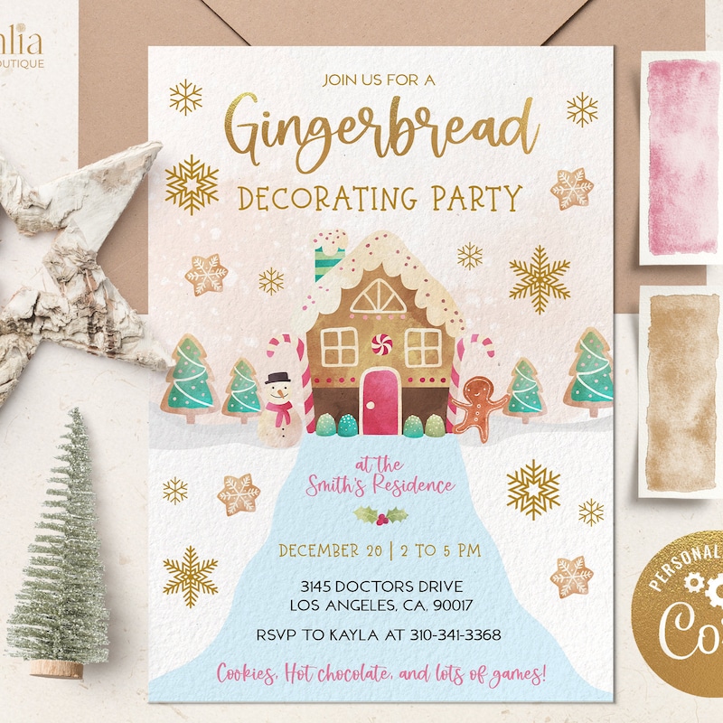Gingerbread Invite - Etsy