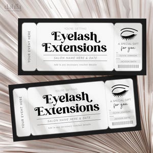 Eyelash Extensions Gift Voucher, Printable Lash Extensions Gift ...