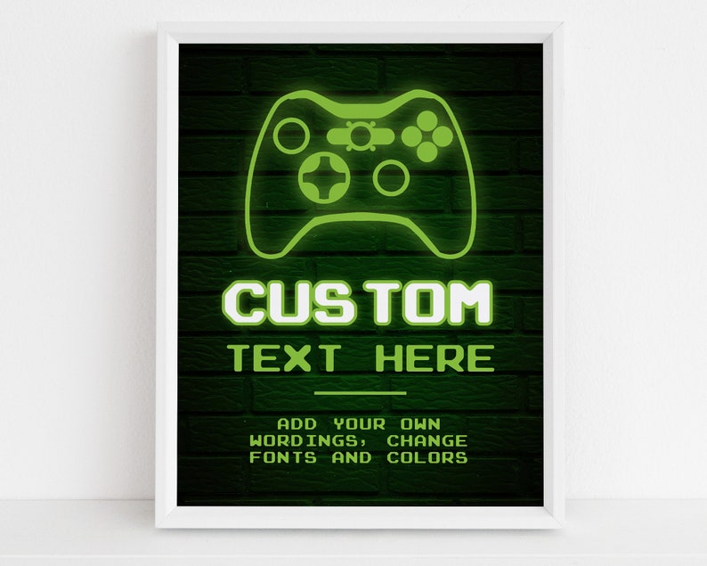 Video Game Birthday Custom Text Sign EDITABLE Gamer Party - Etsy