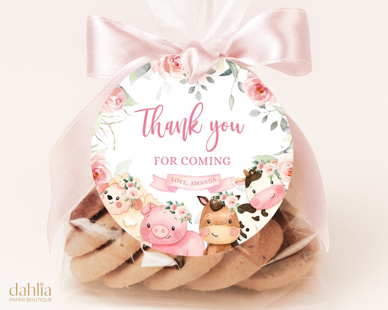 Farm Birthday Thank You for Coming Gift Tag EDITABLE Barn - Etsy