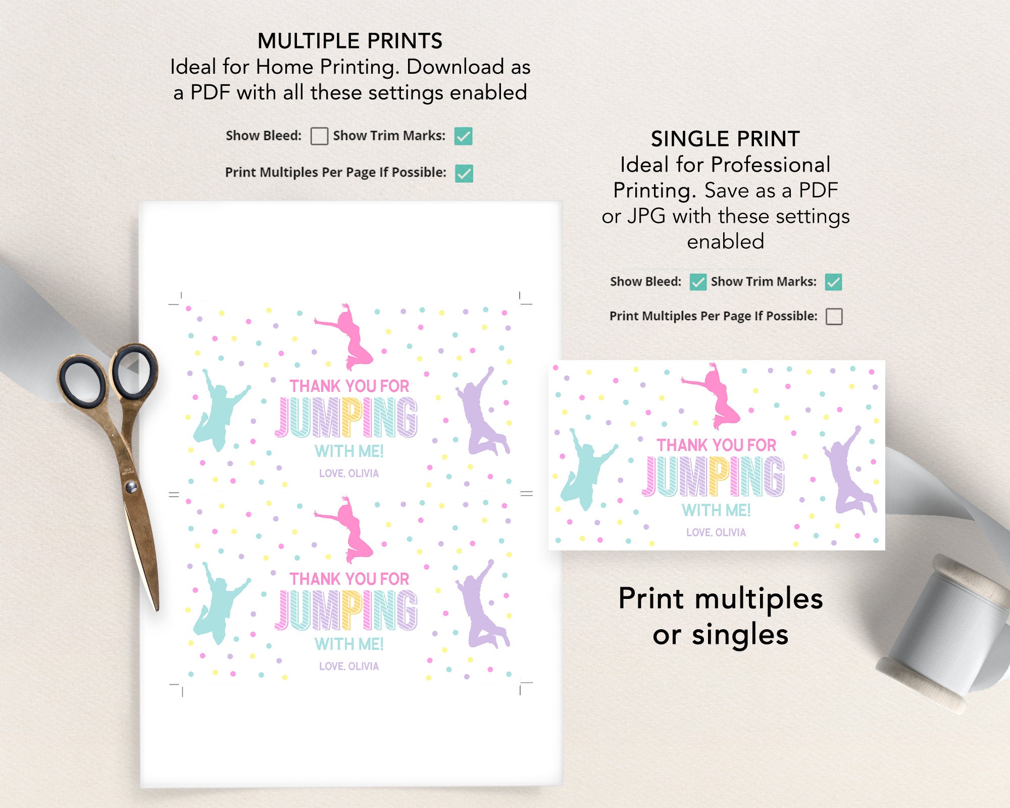 Jump Gable Box Label Template Editable Trampoline Party - Etsy