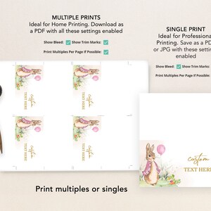 Peter Rabbit Food Labels Template, Flopsy Bunny Place Card, Pink Girl ...