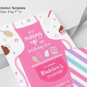EDITABLE Baking Birthday Invitation, Kitchen Party Invite Template ...