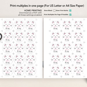 EDITABLE Kitty Cat Birthday Round Gift Tag, Purrfect Party Favor ...