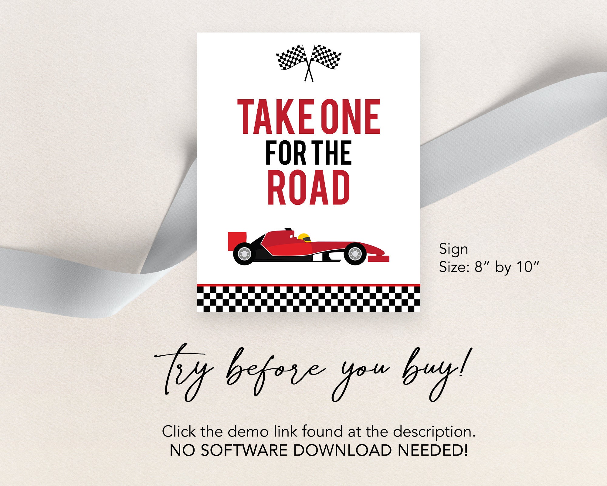 Fast One Take One for the Road Sign EDITABLE Race Car Party - Etsy