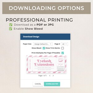 Eyelash Extensions Gift Voucher, Printable Lash Extensions Gift ...