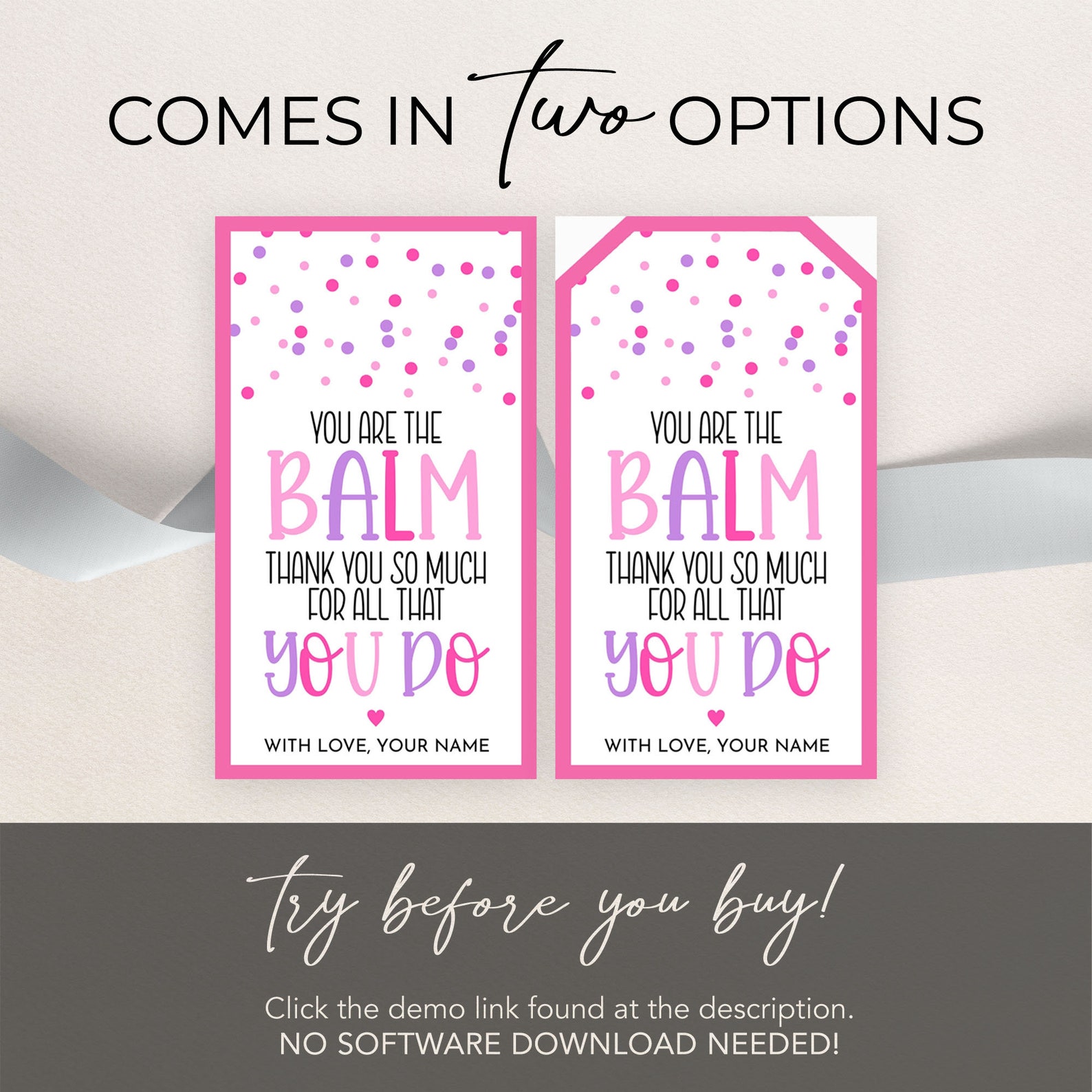 Editable You Are the Balm Tag, Lip Balm Thank You Appreciation Template ...