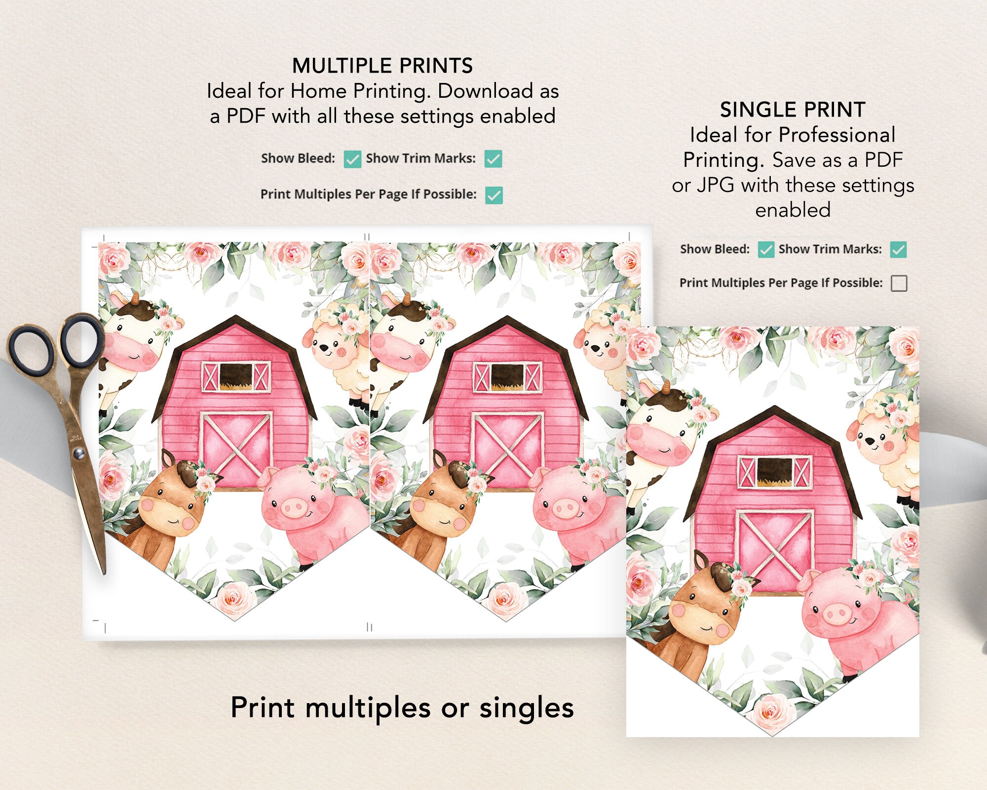 EDITABLE Farm Happy Birthday Banner Ranch Animals Birthday - Etsy Australia