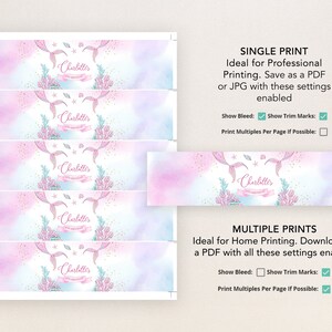 Mermaid Water Bottle Label Template, Editable Bottle Wrapper, Mermaid ...
