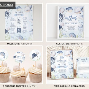 Under the Sea Birthday Party Bundle, EDITABLE Ocean Animals Party ...