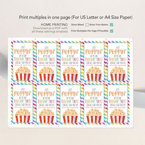 Editable Popcorn Gift Tag, Appreciation Week Gift Tag, Thank You ...