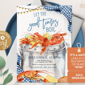 Editable Seafood Boil Custom Text Sign, Let the Good Times Boil ...