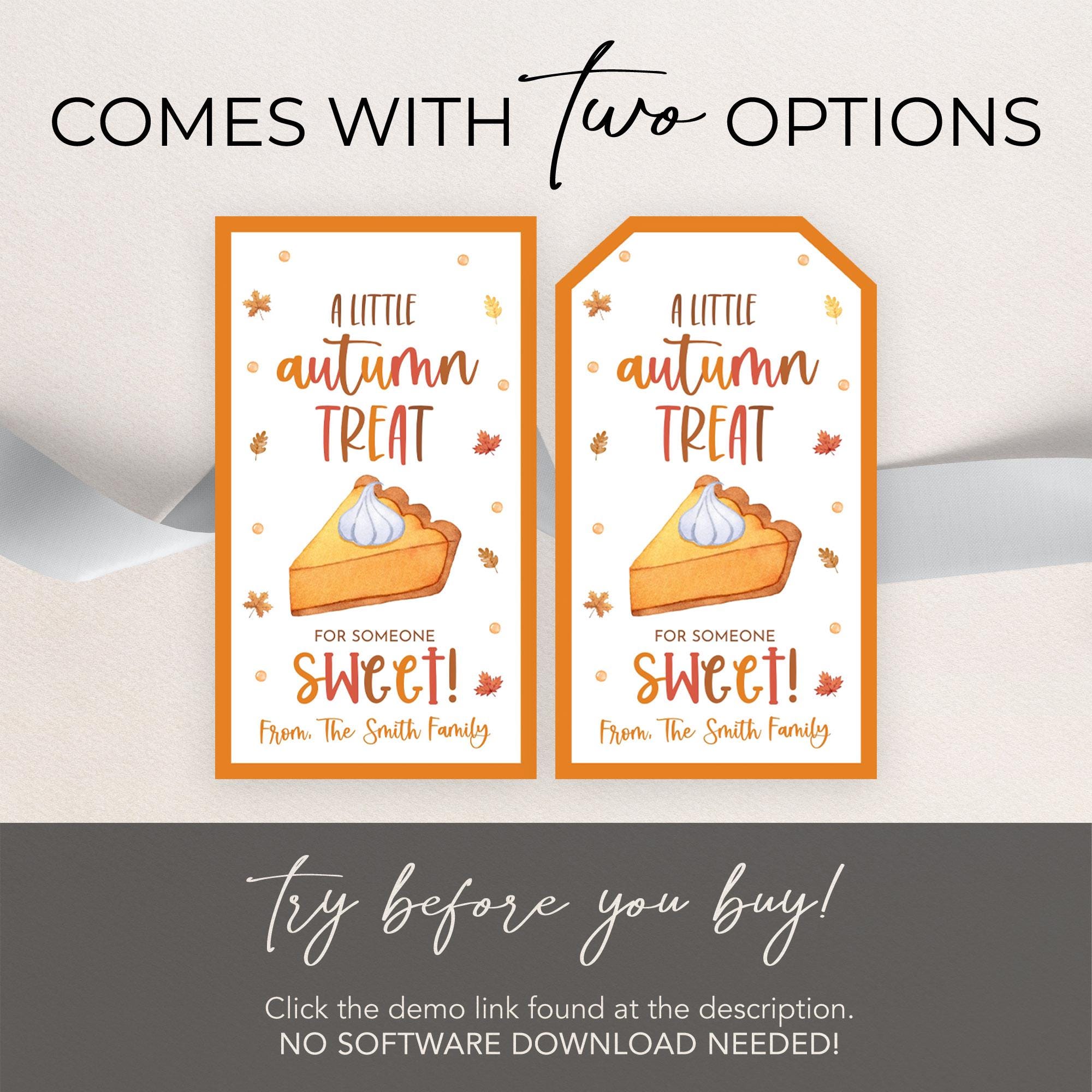 Editable Thanksgiving Gift Tag, Autumn Treat Party Favor, Thankful for ...