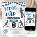 Scooter Birthday Invitation, EDITABLE Blue Skating Party Invite, Bike ...