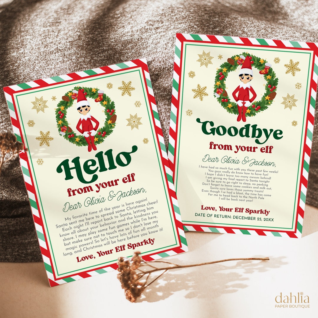 EDITABLE Elf Hello Letter Greetings From Elf Elf I'm - Etsy