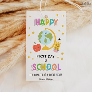 Back to School Favor Tags, EDITABLE First Day of School Gift Tag ...