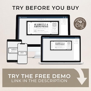 Barber Gift Voucher, Editable Barbershop Gift Certificate Printable ...