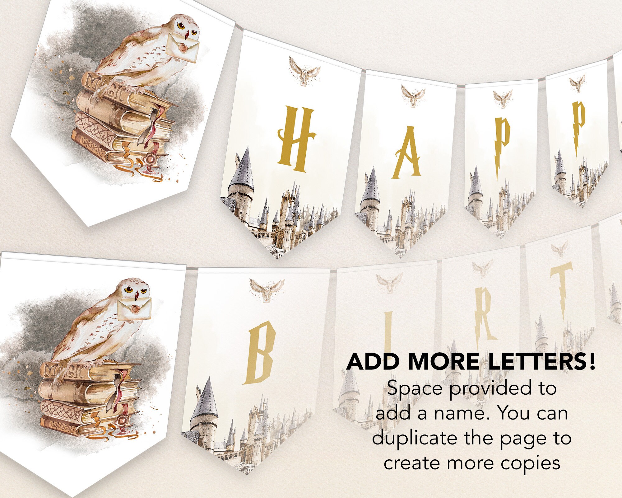 EDITABLE Wizard Happy Birthday Banner Magic School Party - Etsy Australia