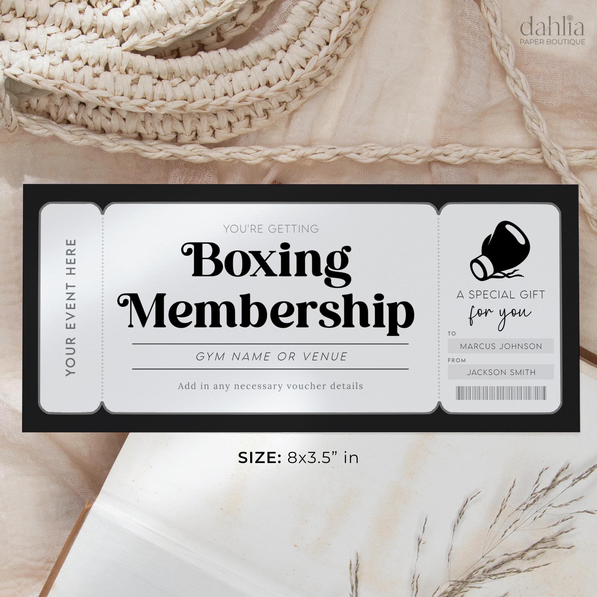 Boxing Membership Gift Voucher, Editable Boxing Lessons Certificate for ...
