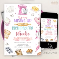 Editable Baking Birthday Invitation: Kitchen Party Invite (digital ...