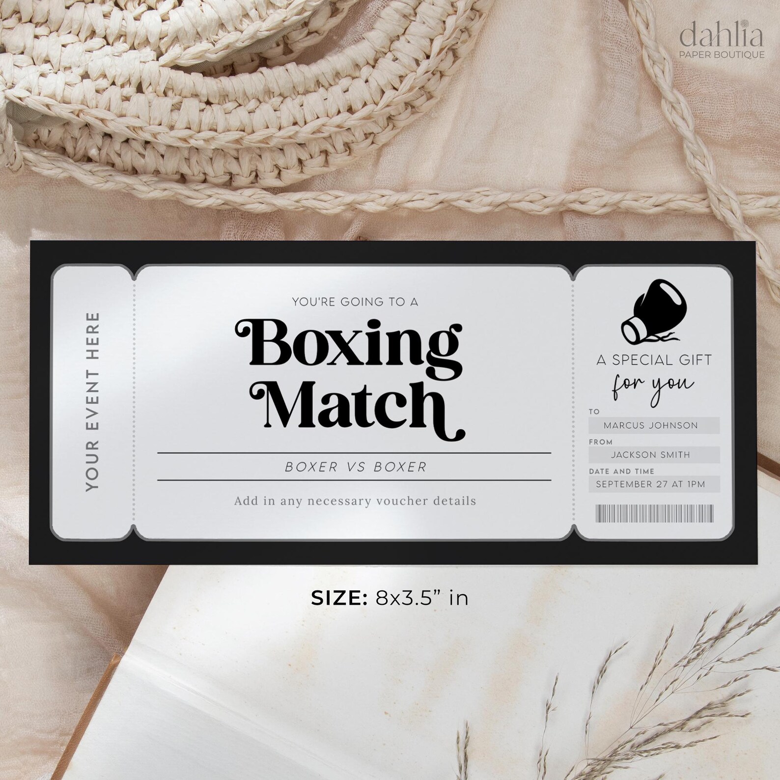 Boxing Match Gift Voucher, Editable Boxing Gym Membership Certificate ...