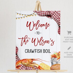 Editable Seafood Boil Welcome Sign, Let the Good Times Boil, Crawfish ...