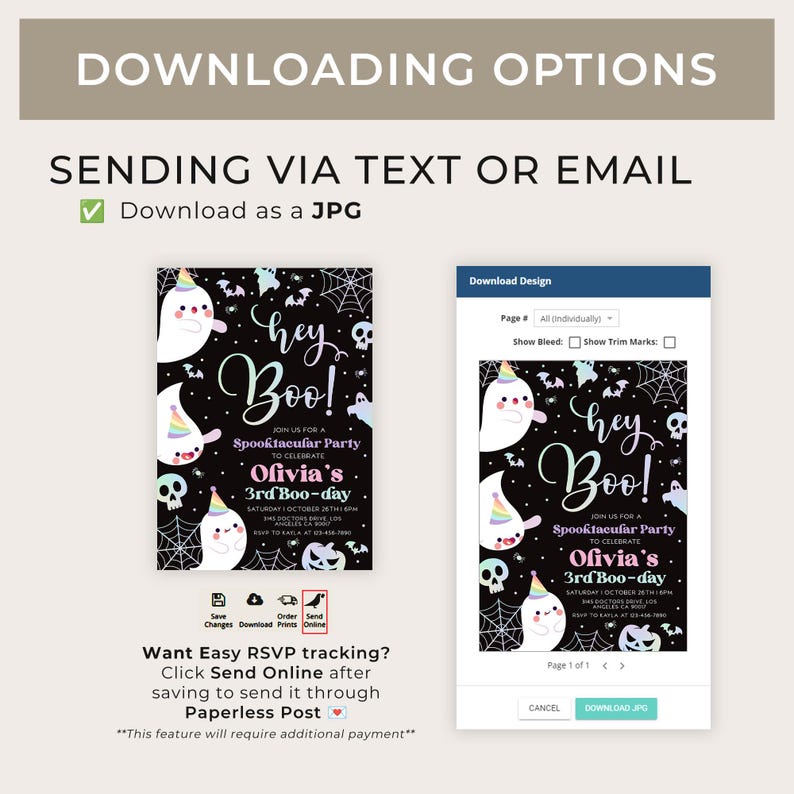 Hey Boo Birthday Invitation, EDITABLE Spooktacular Halloween Party ...