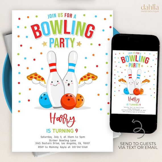 Bowling Birthday Invitation Awesome Invite
