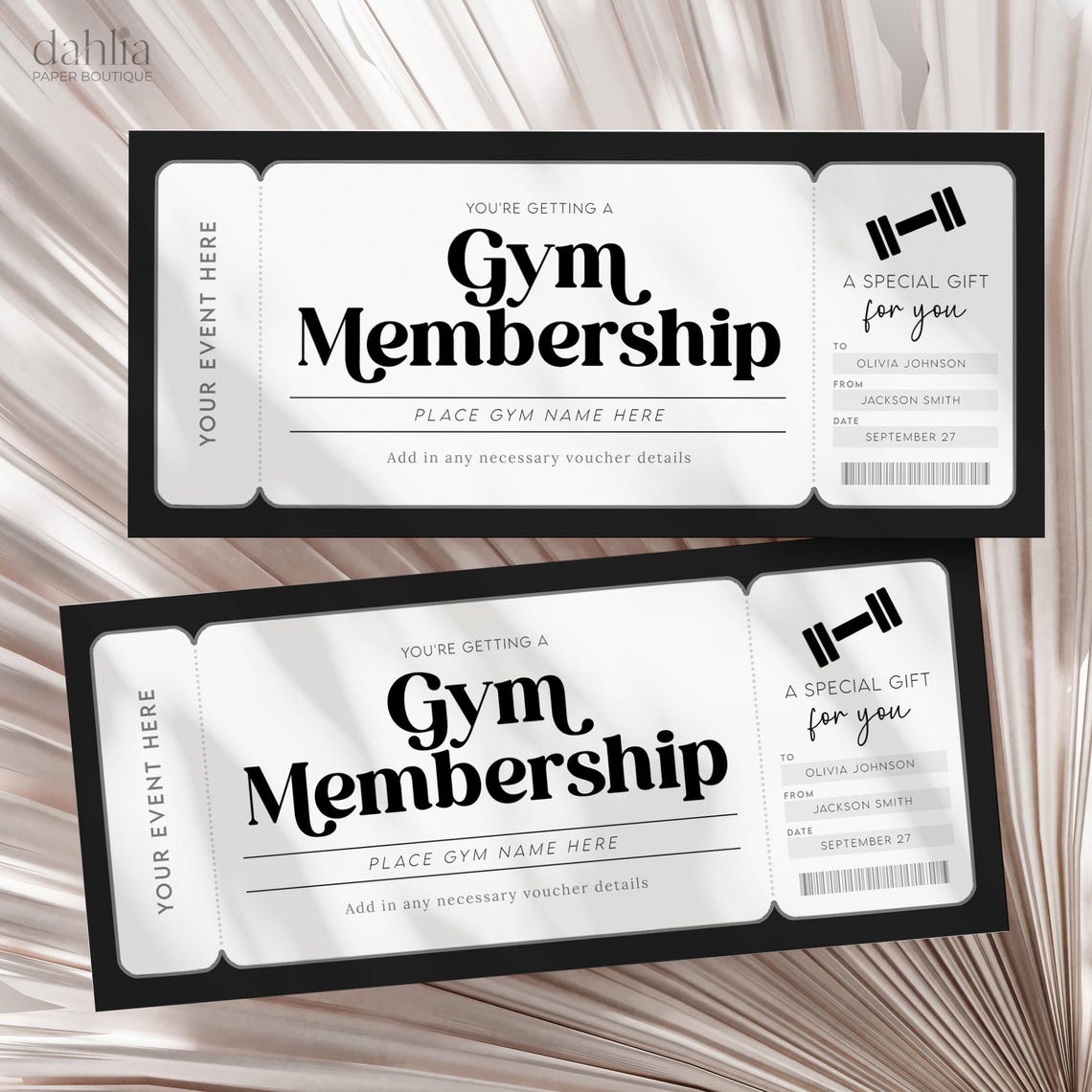 Gym Membership Gift Voucher, Private Trainer Certificate EDITABLE ...