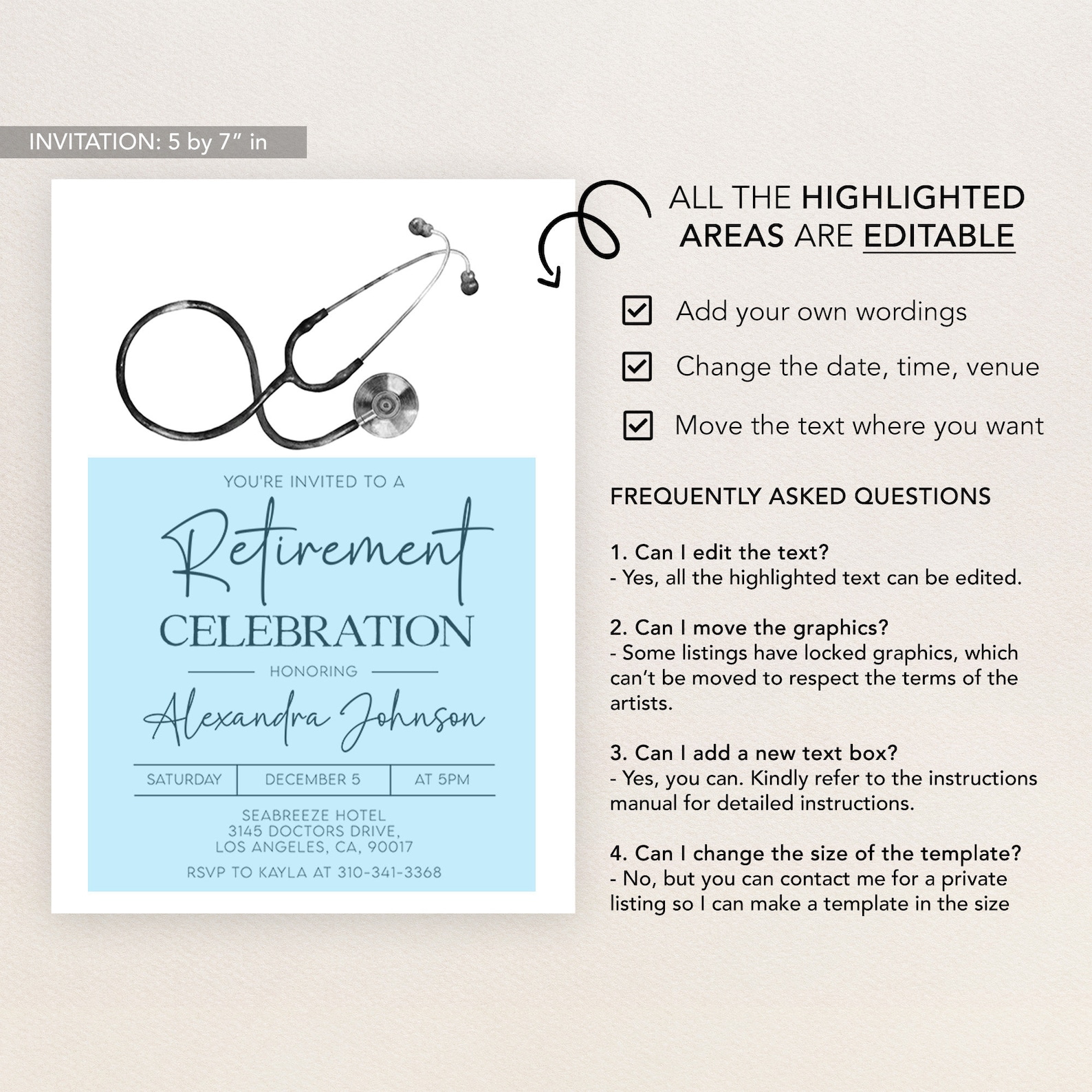 Nurse Retirement Invitation, Editable Doctor Retirement Party Invite ...