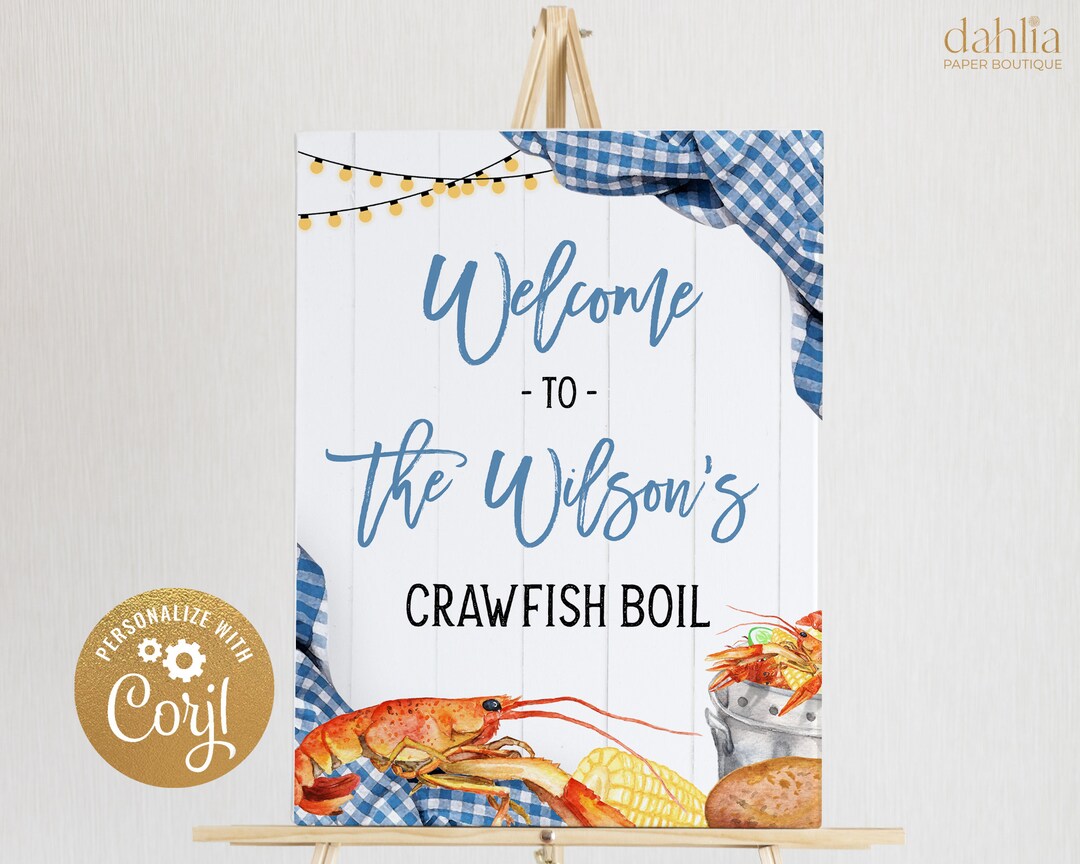 Editable Seafood Boil Welcome Sign, Let the Good Times Boil, Crawfish ...