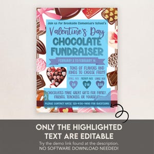 Editable Valentine's Day Chocolate Fundraiser Flyer, Candy Gram ...
