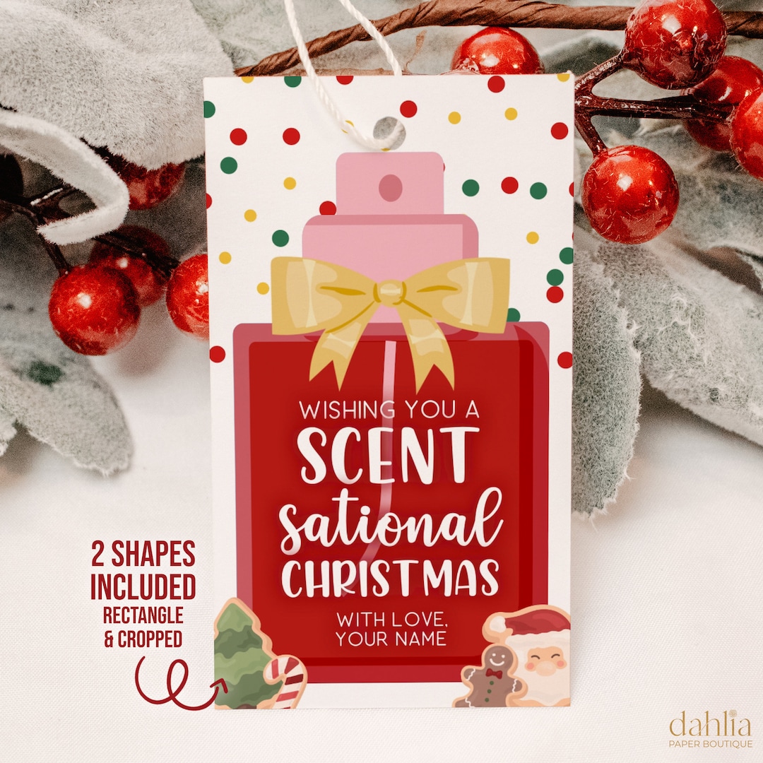 Wishing You a Scentsational Christmas Gift Tag, Perfume Tag, Teacher ...