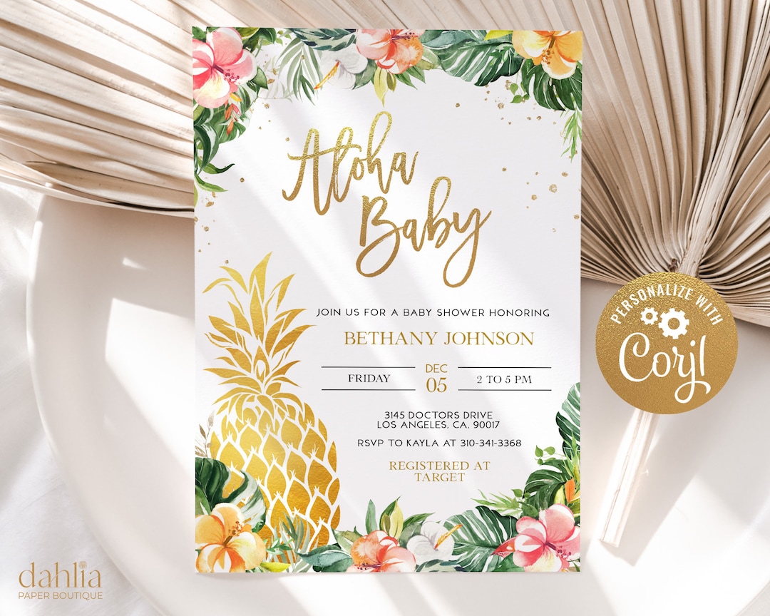 Pineapple Invitation Printable Pineapple Party Invite