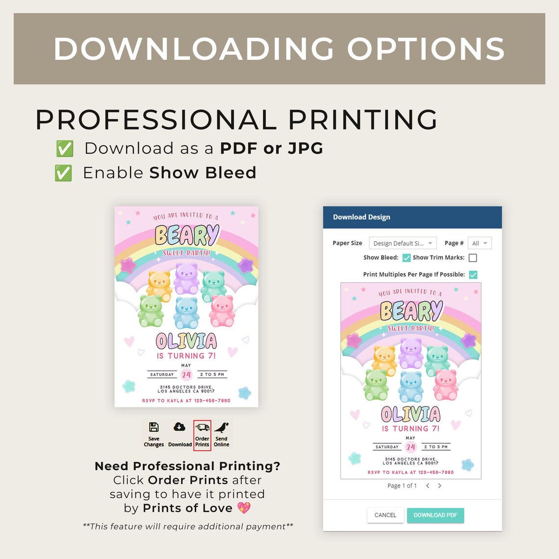 Gummy Bear Birthday Invitation, EDITABLE Sweet Celebration Party Invite ...