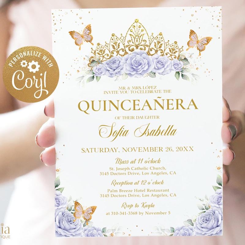 Butterfly Quinceanera Invitation Purple - Etsy