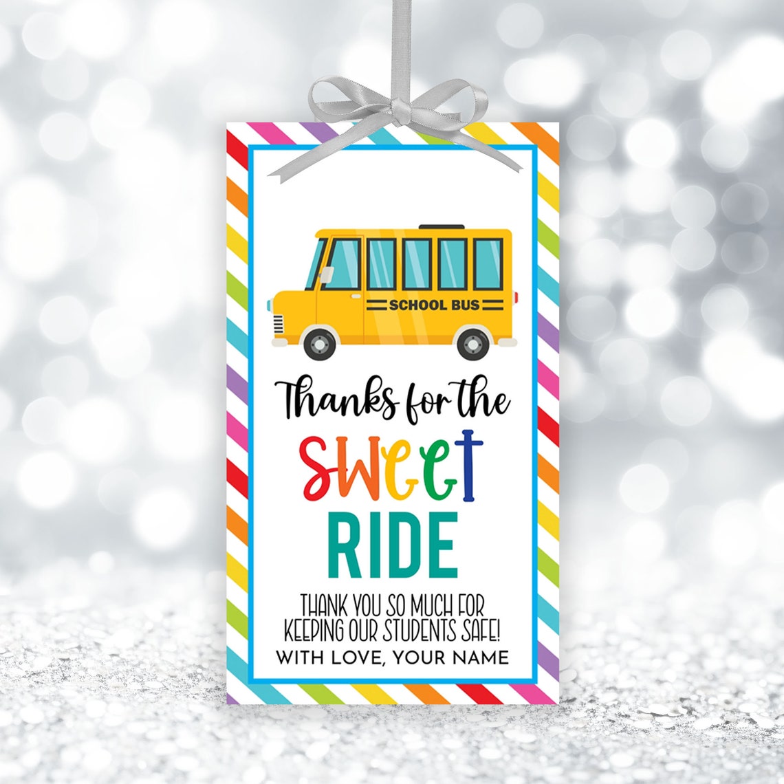 Editable School Bus Driver Favor Tags, Appreciation Week Gift Tag ...