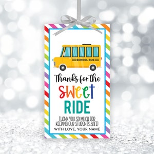 Editable School Bus Driver Favor Tags, Appreciation Week Gift Tag ...