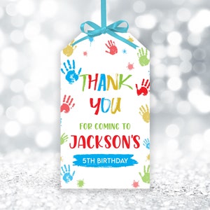 EDITABLE High Five Birthday Thank You for Coming Gift Tag, Printable Hi ...